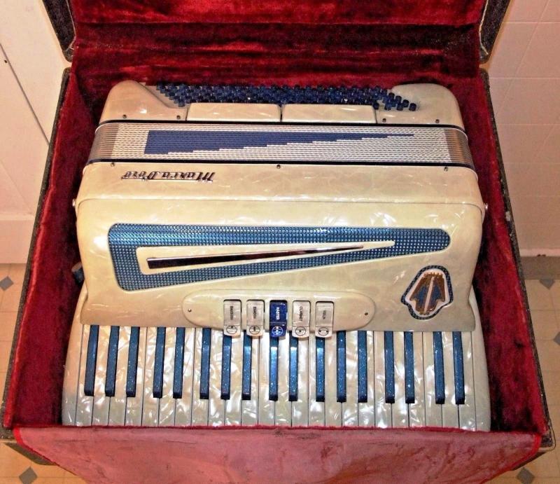 Acordeon Marca D`oro 120 TL 5x2 Branco Azul Italy 8,3 kg = R$ 5.500,00 ...